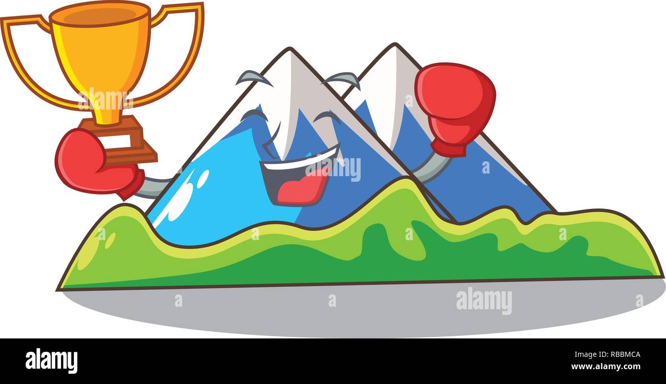 Boxing winner mountain cartoon images are very beautiful Stock Vector ...
