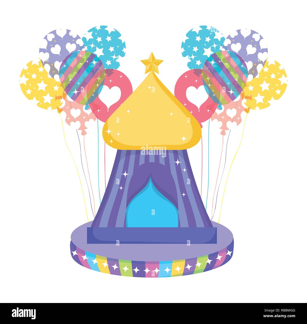 circus big top with balloons decoration Stock Vector Image & Art - Alamy