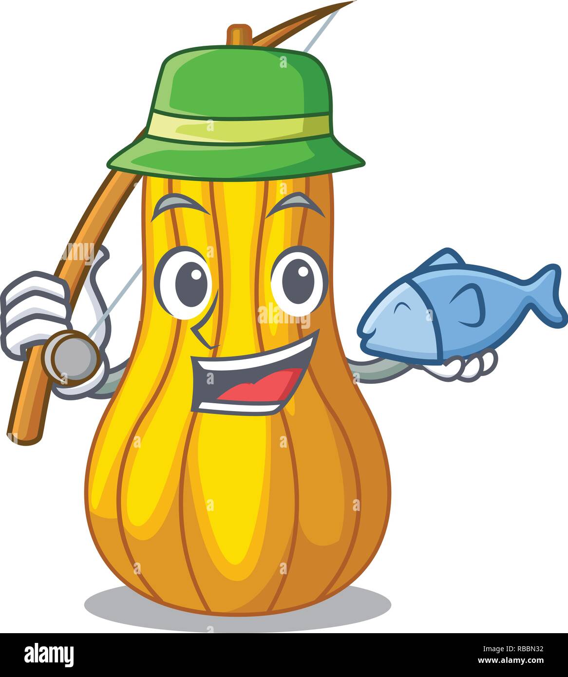 Fishing squash fruit in cartoon wooden box Stock Vector Image & Art - Alamy