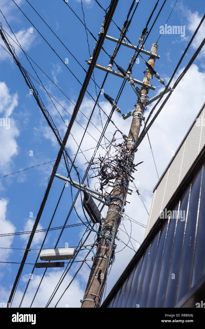 Powerlines in Tokyo in Japan Stock Photo - Alamy