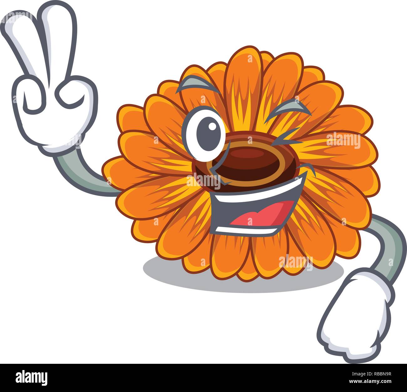 Two finger calendula flowers in a cartoon basket Stock Vector Image ...