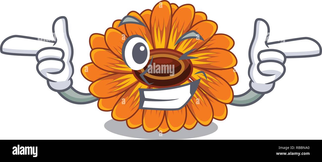 Wink calendula flowers in a cartoon basket Stock Vector Image & Art - Alamy