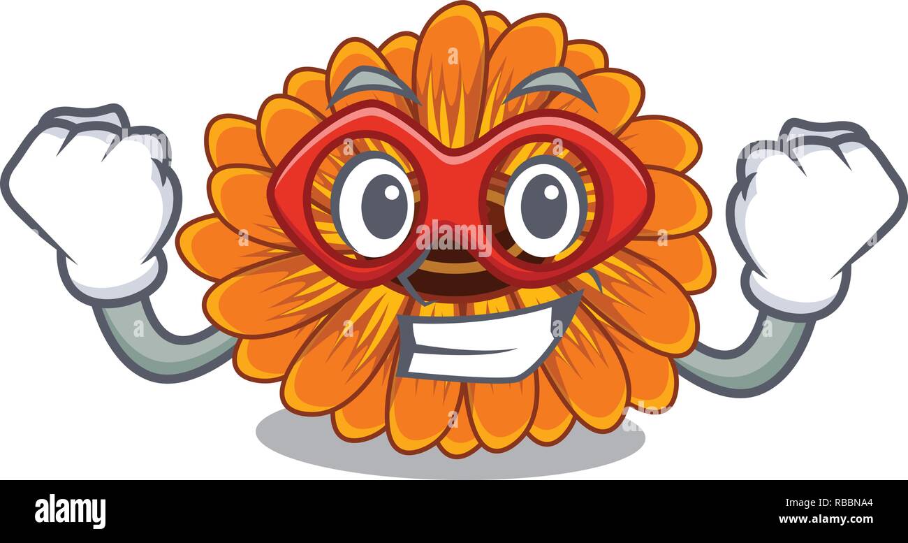 Super hero calendula flowers in a cartoon basket Stock Vector Image ...
