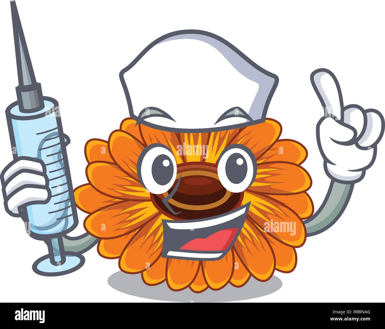 Nurse calendula flowers in a cartoon basket Stock Vector Image & Art ...