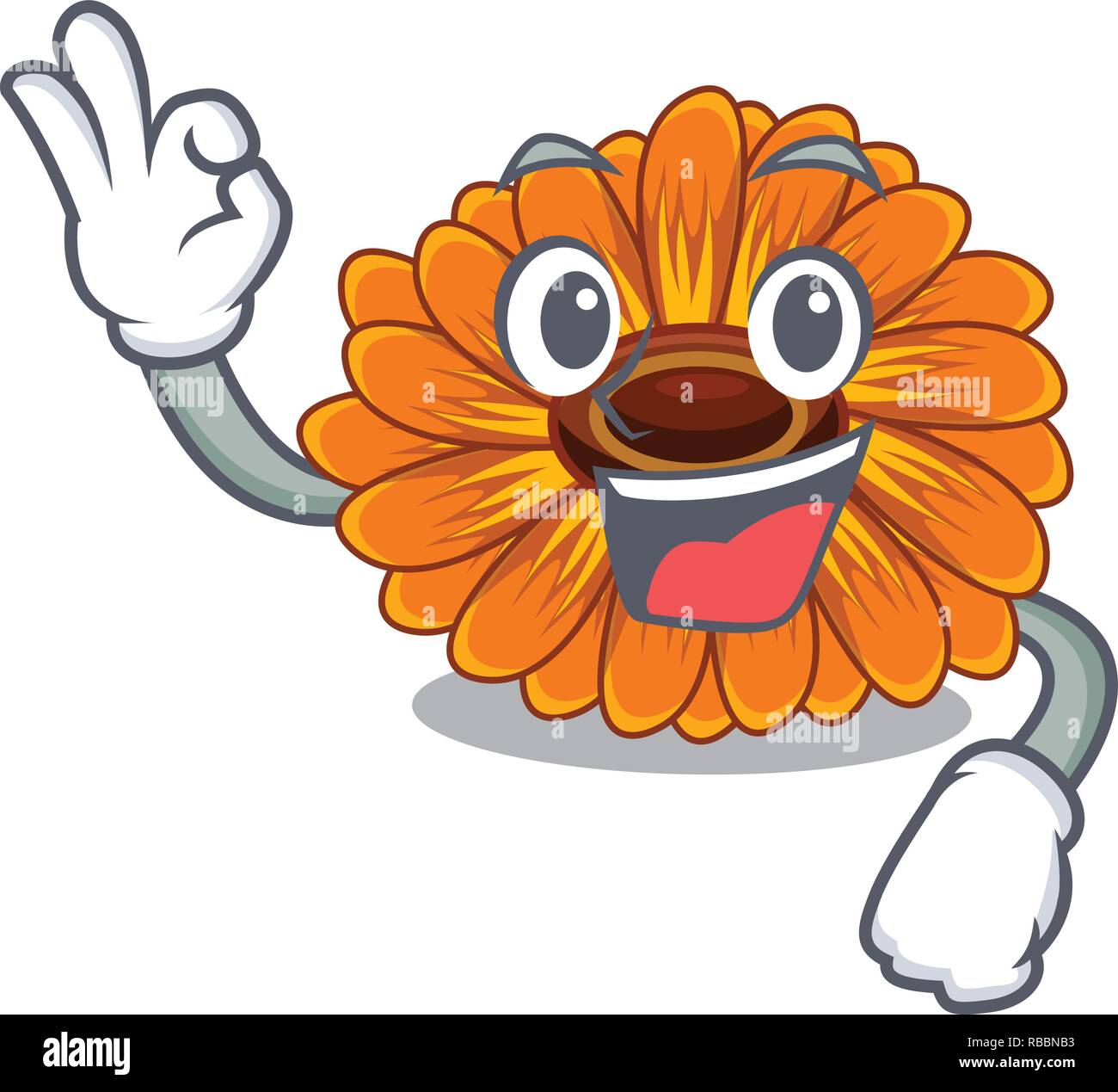 Okay calendula flowers in a cartoon basket Stock Vector Image & Art - Alamy