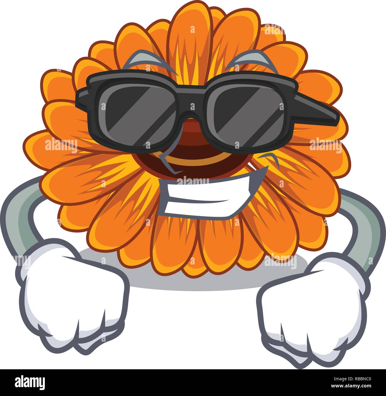 super cool calendula flowers in a cartoon basket Stock Vector Image ...