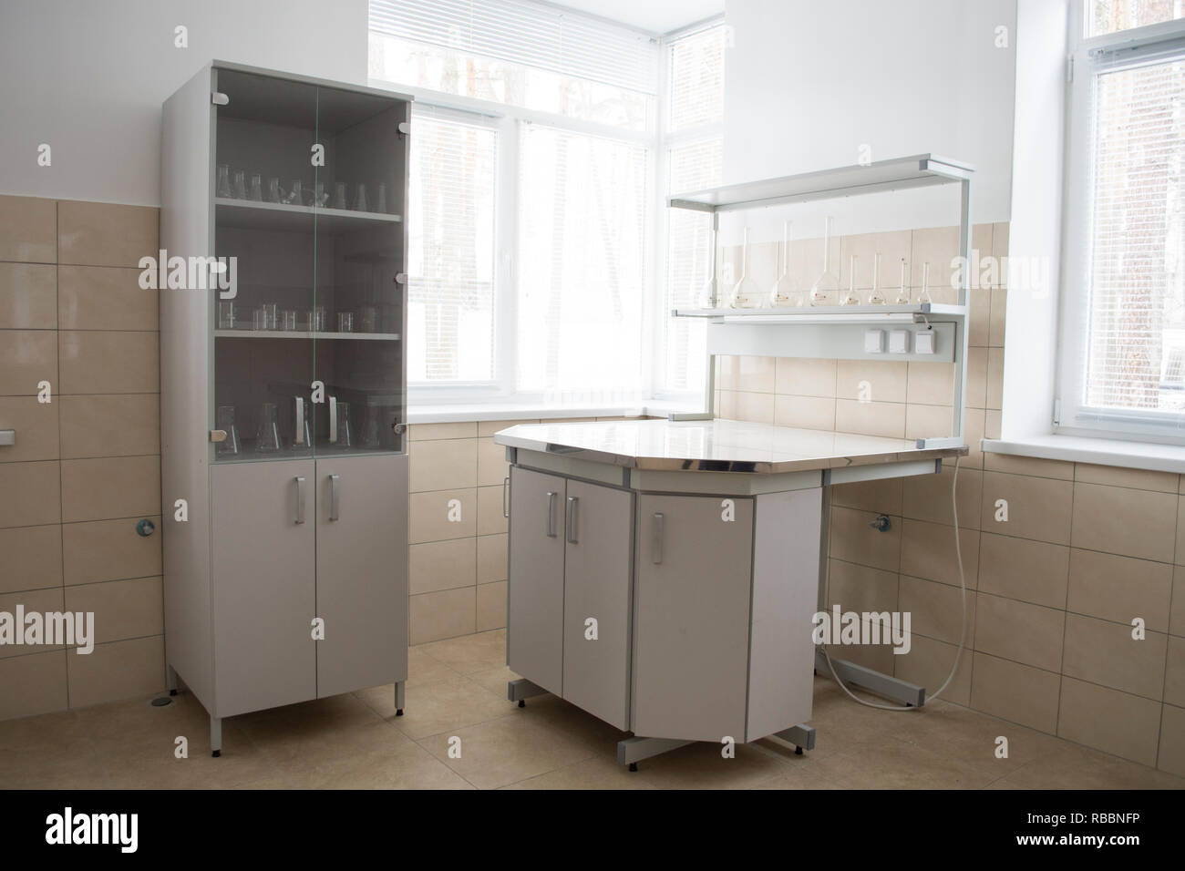 interior of biological laboratoratory in research center Stock Photo ...