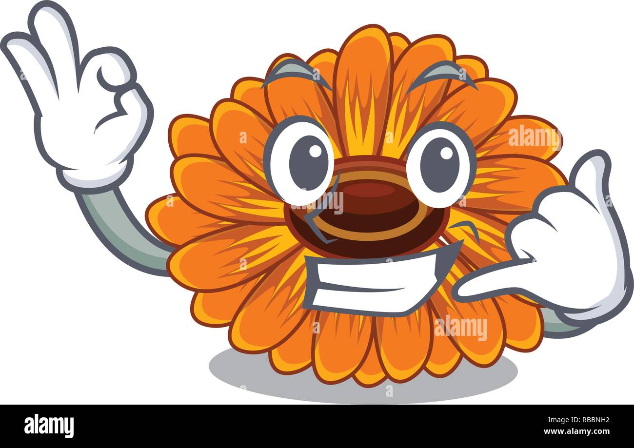 Call me calendul flower tree is character shape Stock Vector Image ...