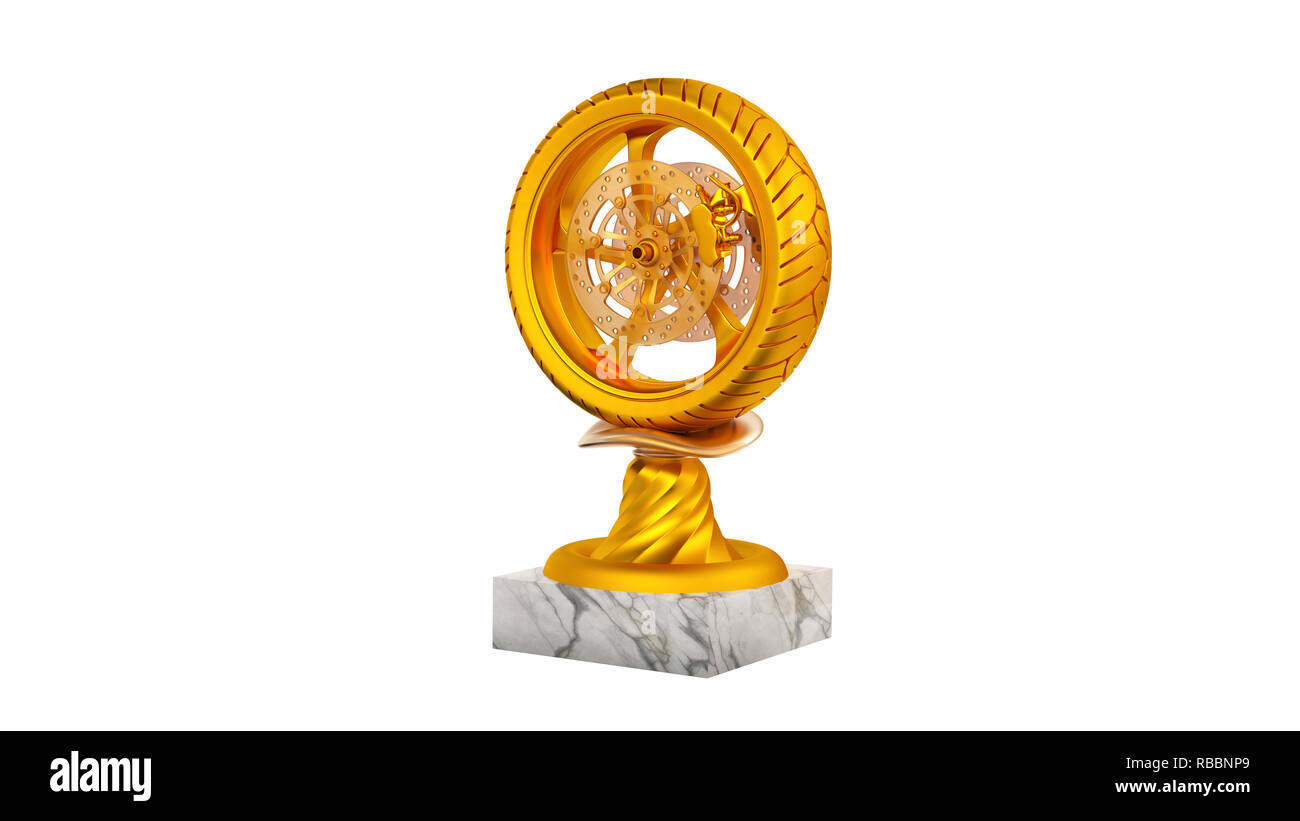 Golden bike trophy Cut Out Stock Images & Pictures - Alamy