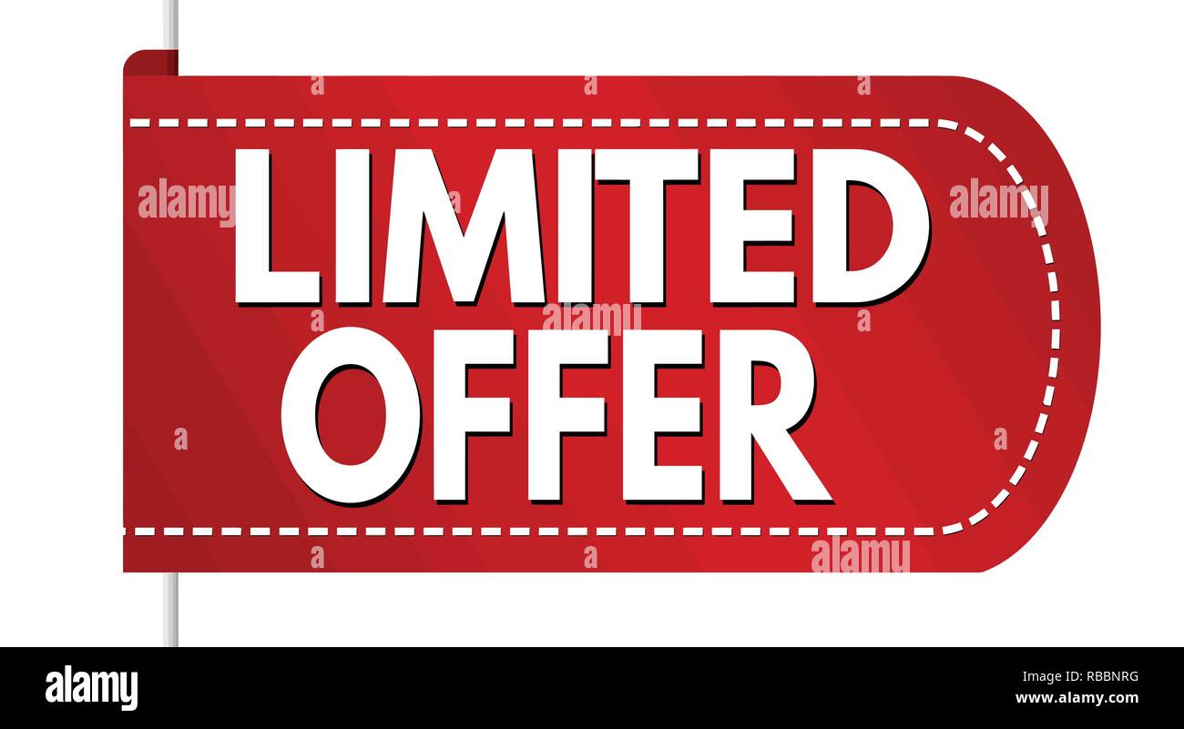 Limited offer banner design on white background, vector illustration ...