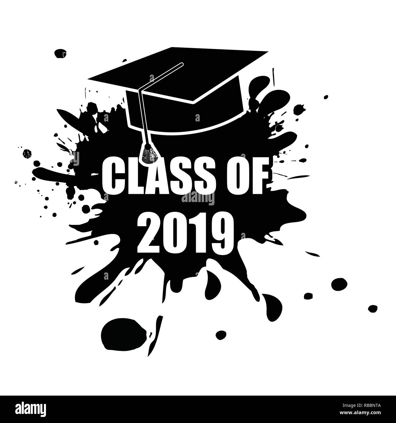 Class of 2019 grunge rubber stamp from splash, vector illustration ...