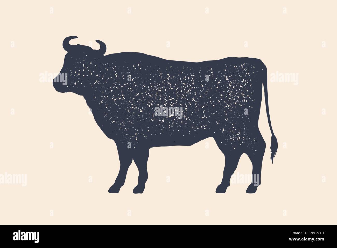 Cow, bull. Concept design of farm animals Stock Vector Image & Art - Alamy