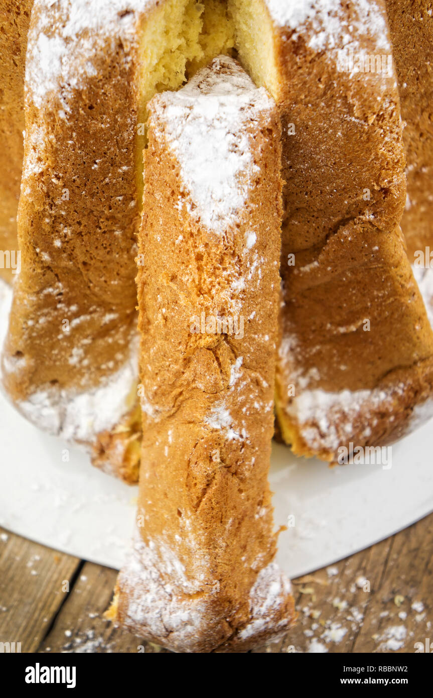 Pandoro - traditional italian Christmas cake with copy space Stock ...
