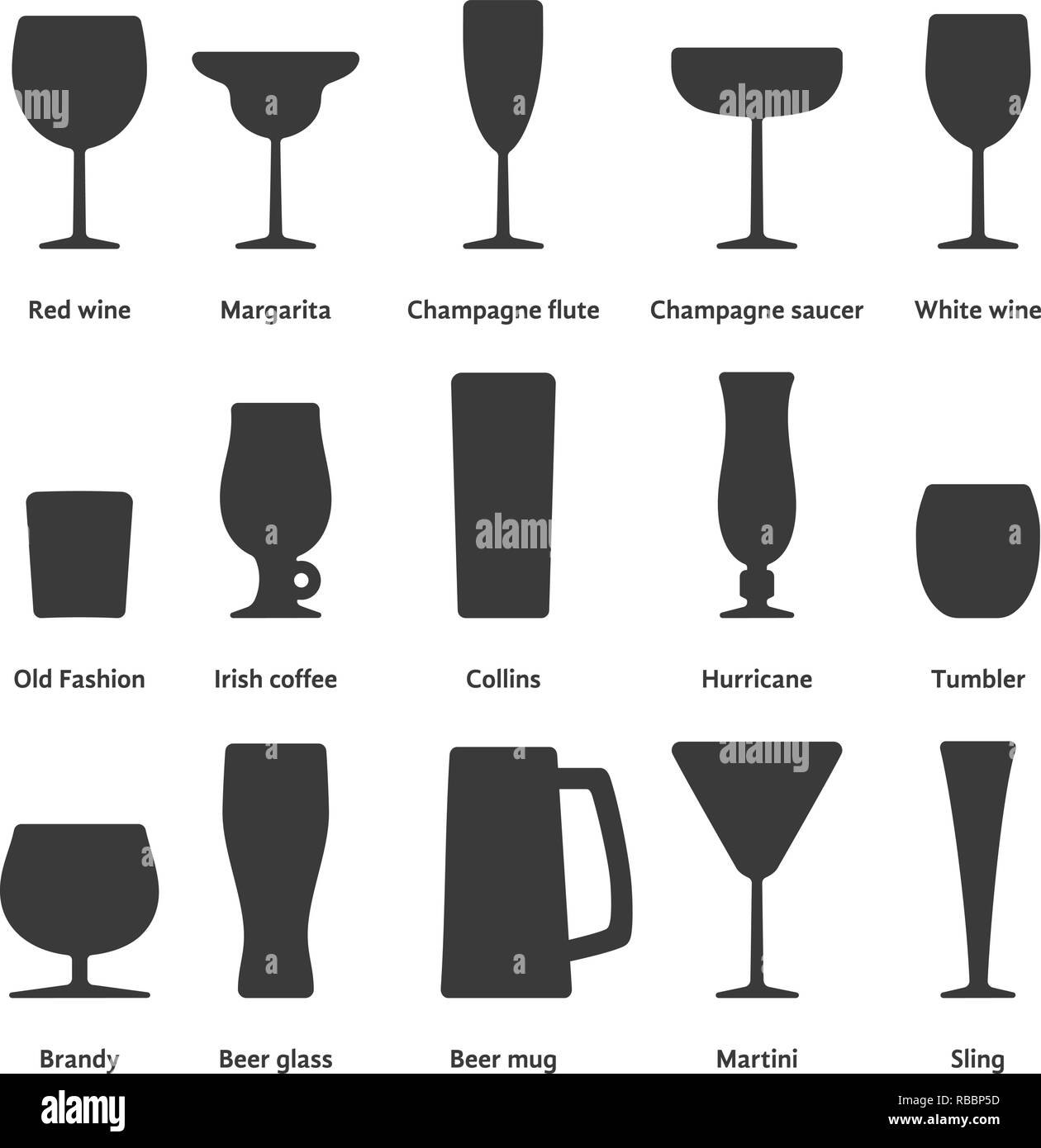 black set of stemware logo Stock Vector Image & Art - Alamy