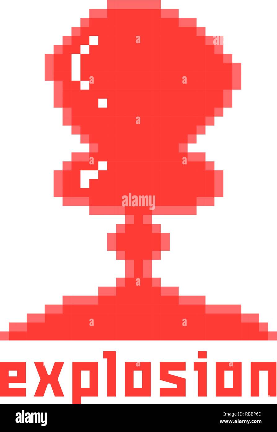 red pixel explosion icon Stock Vector Image & Art - Alamy