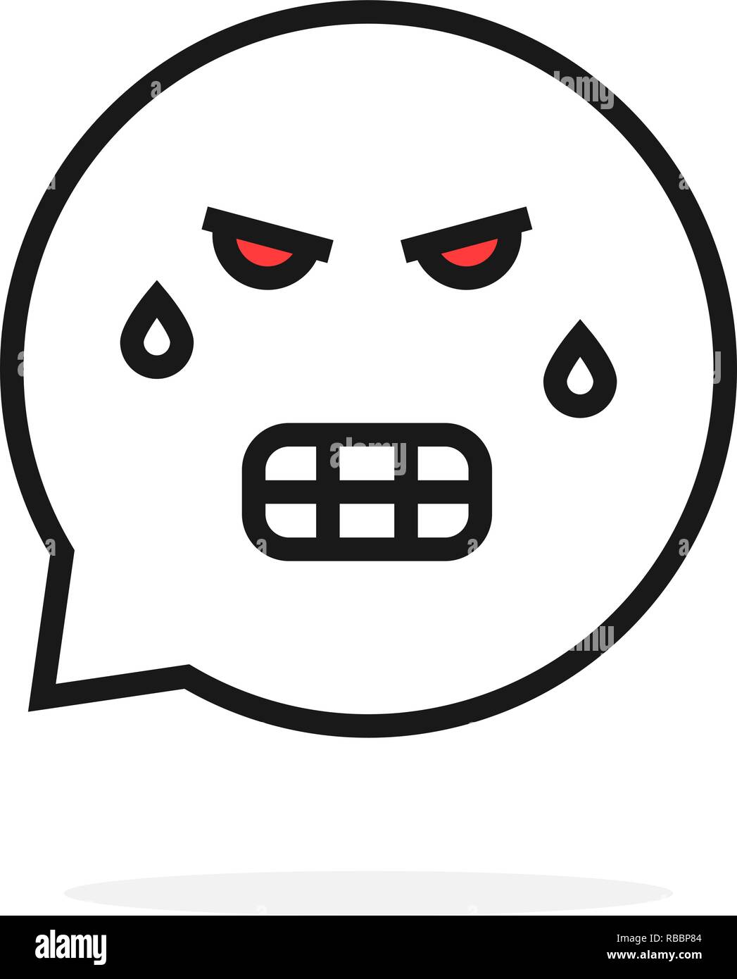 thin line angry emoji speech bubble logo Stock Vector Image & Art - Alamy