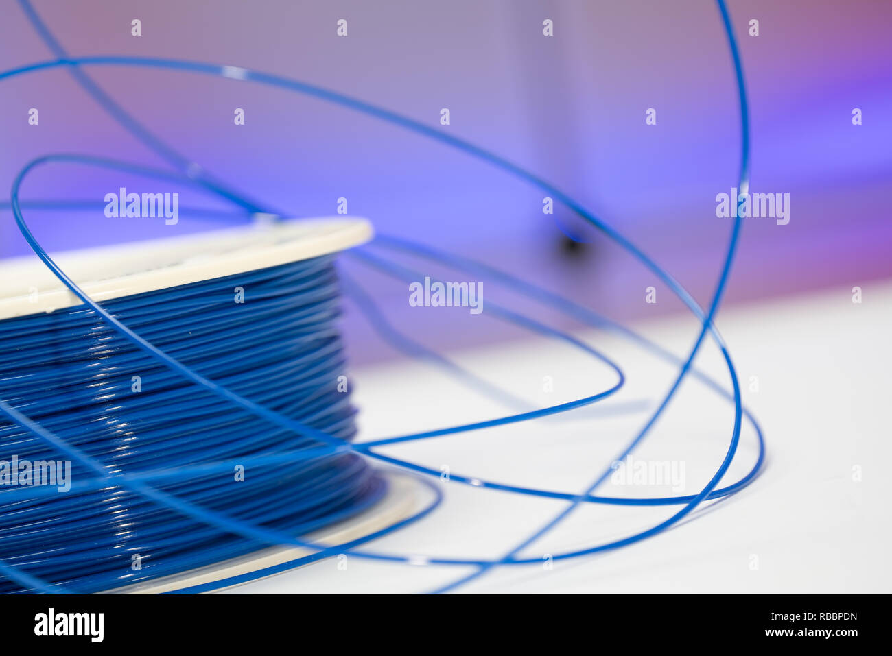 Spools of plastic filaments for 3D Printer Stock Photo - Alamy