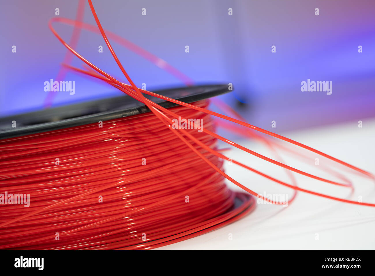 Spools of plastic filaments for 3D Printer Stock Photo - Alamy