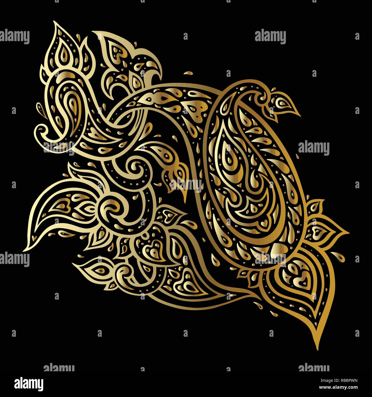 Paisley. Ethnic ornament. Vector illustration isolated. Hand Drawn old ...