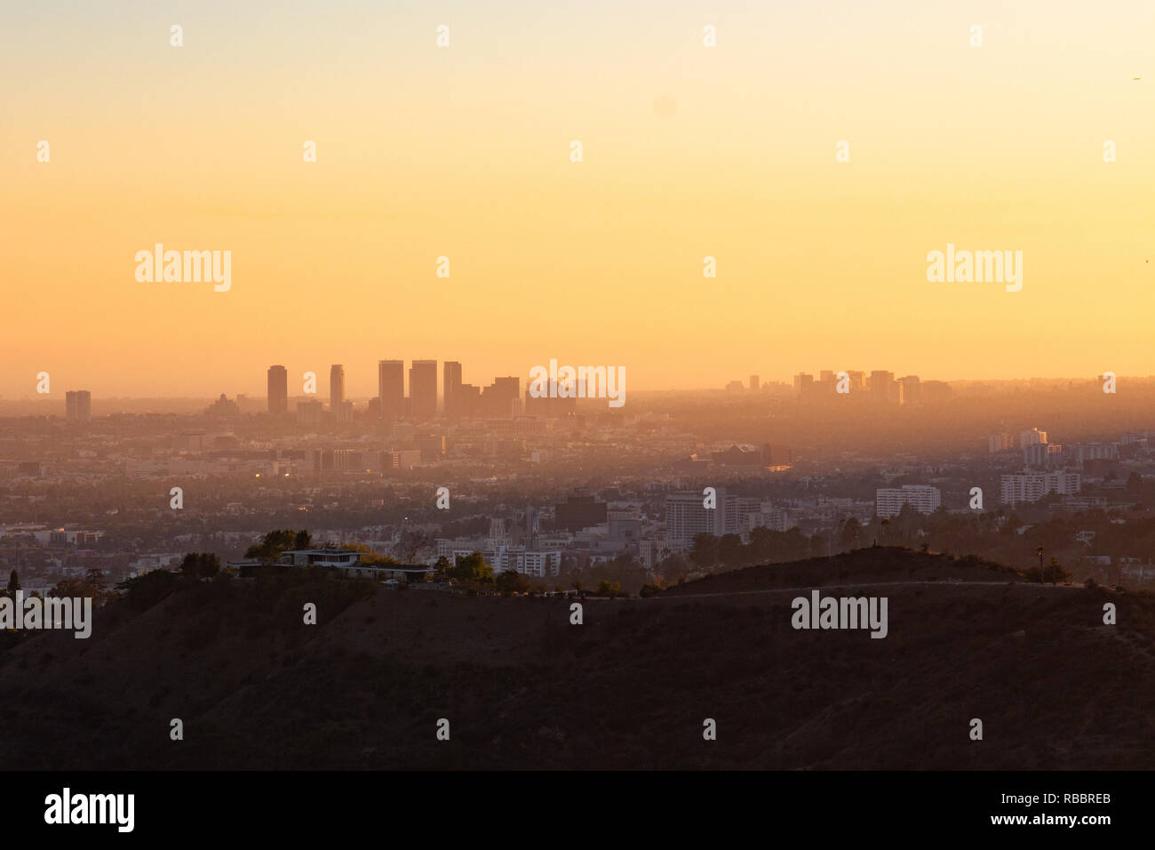 Sunset at Los angeles, usa Stock Photo - Alamy