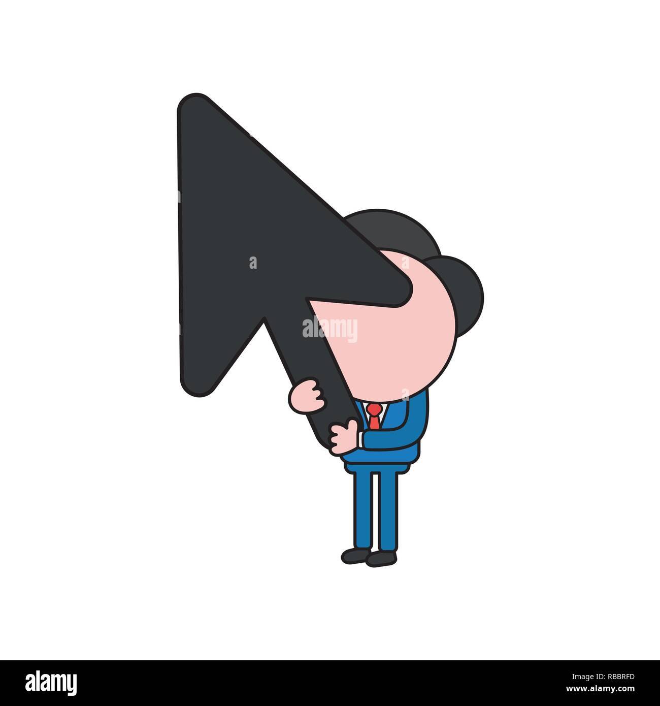 Vector illustration concept of businessman character holding mouse ...