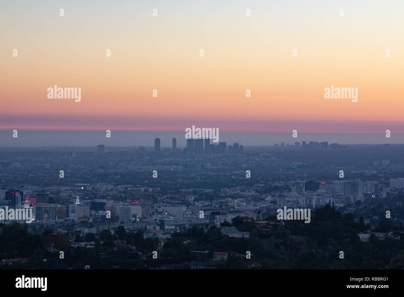 Sunset at Los angeles, usa Stock Photo - Alamy
