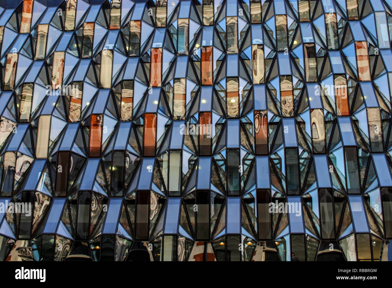 Pattern of the facade of a modern office building from steel and glass ...