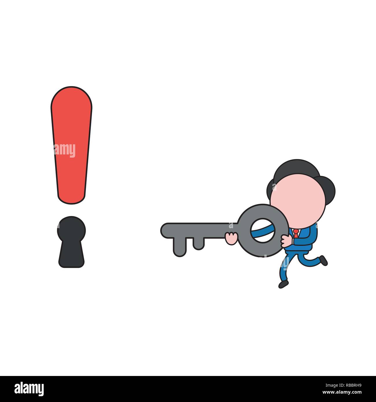 Vector illustration concept of businessman character carrying key to ...