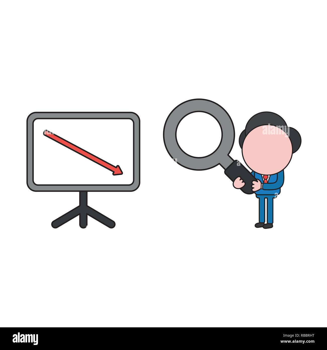 Vector illustration concept of businessman character holding magnifying ...