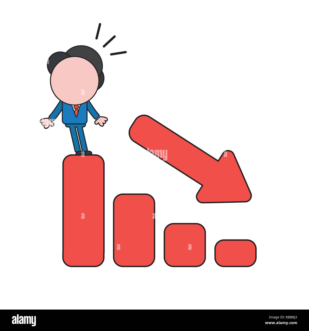 Vector illustration concept of businessman character standing on top of ...