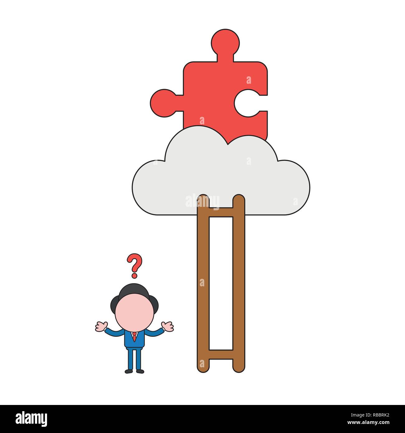 Vector illustration concept of confused businessman character cannot ...