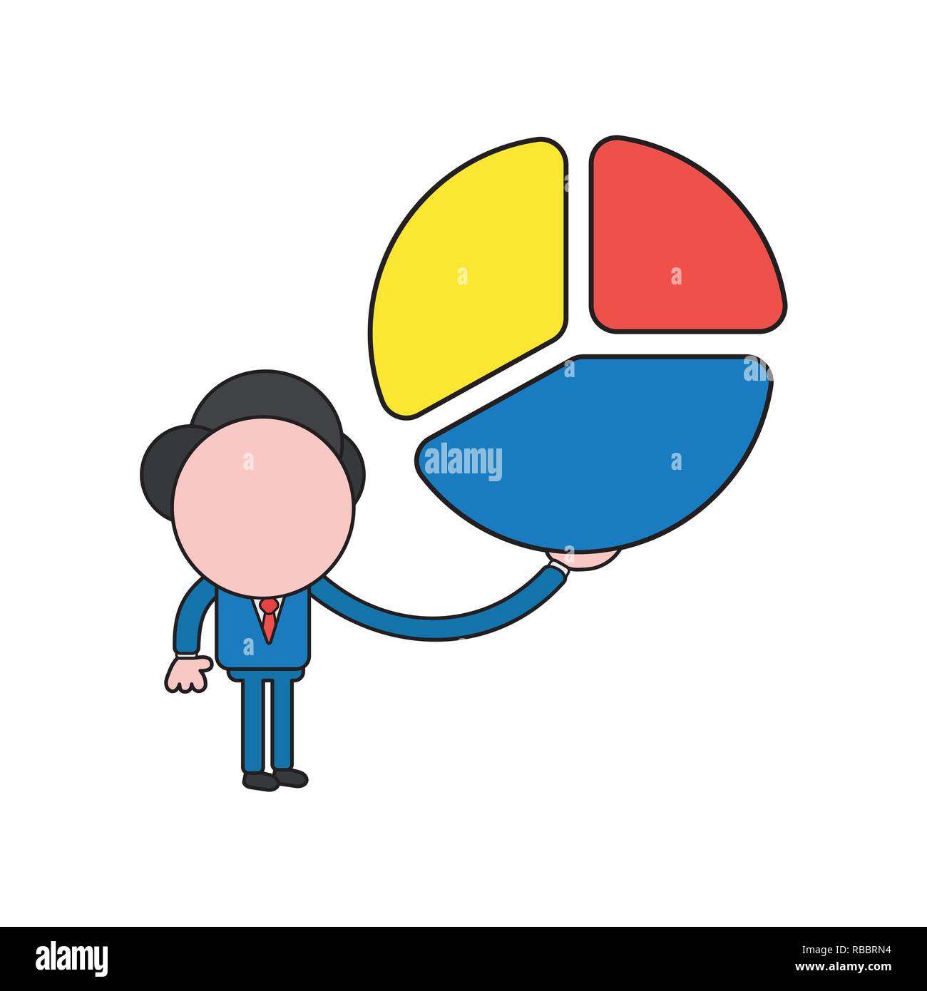 Vector illustration concept of businessman character holding three ...