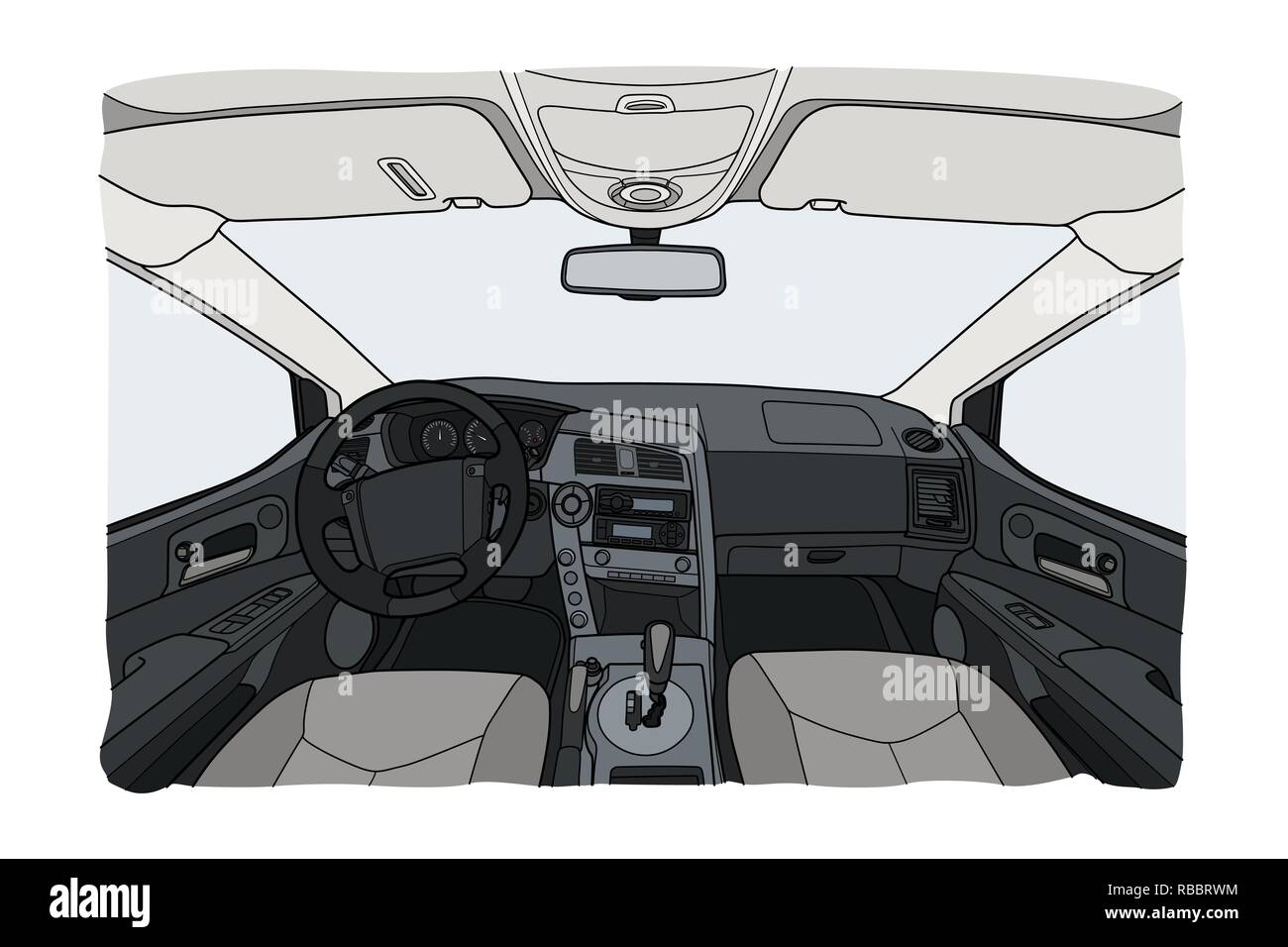 Machine inside. Interior of the vehicle. Vector Stock Vector Image ...