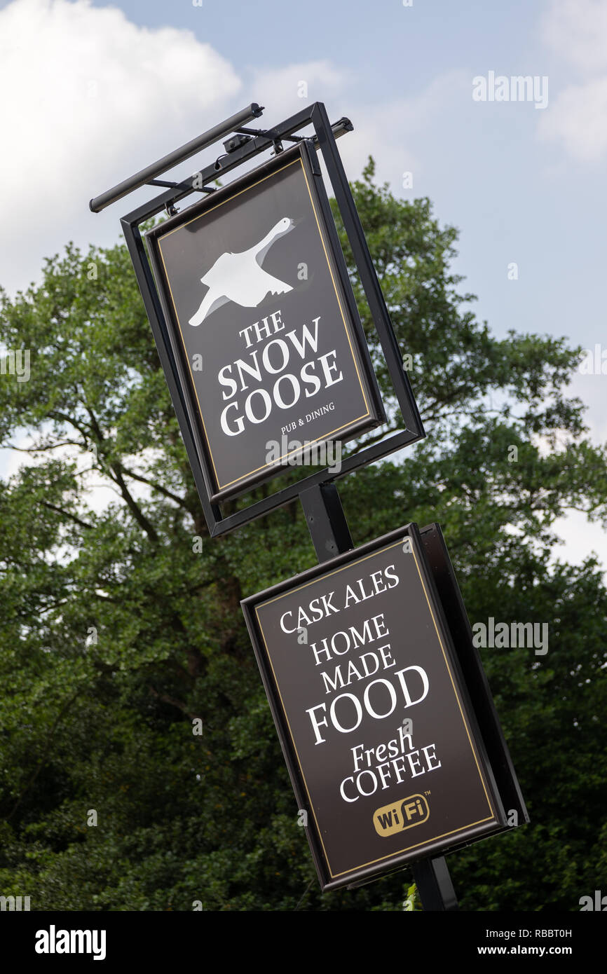 Snow Goose Pub (Undergoing building works Stock Photo - Alamy