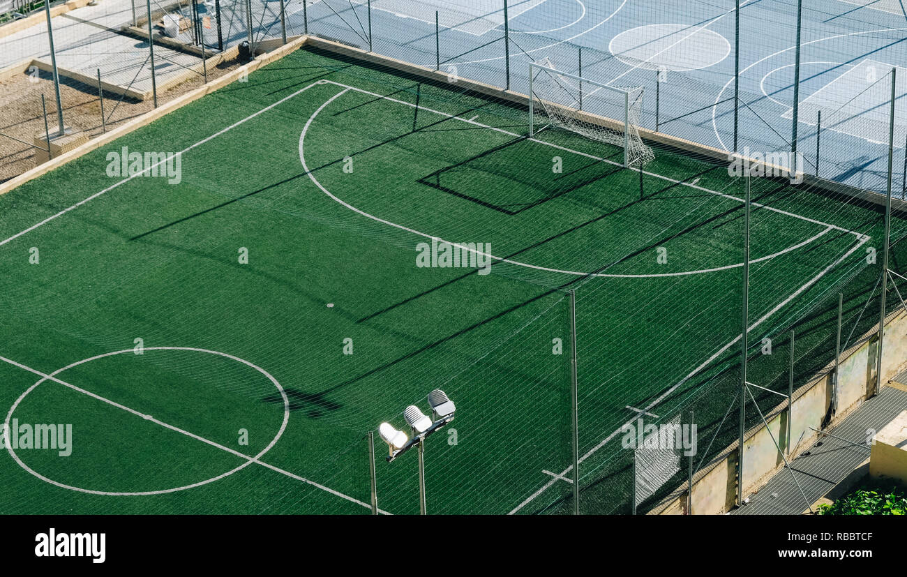 isometric view of artificial football field Stock Photo - Alamy