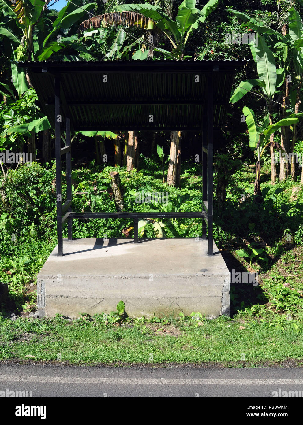 The Bus Stop across the street from Cahuita National Park in Costa Rica ...