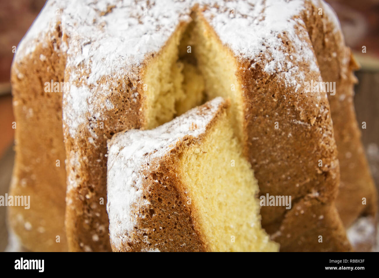 Pandoro - traditional italian Christmas cake with copy space Stock ...