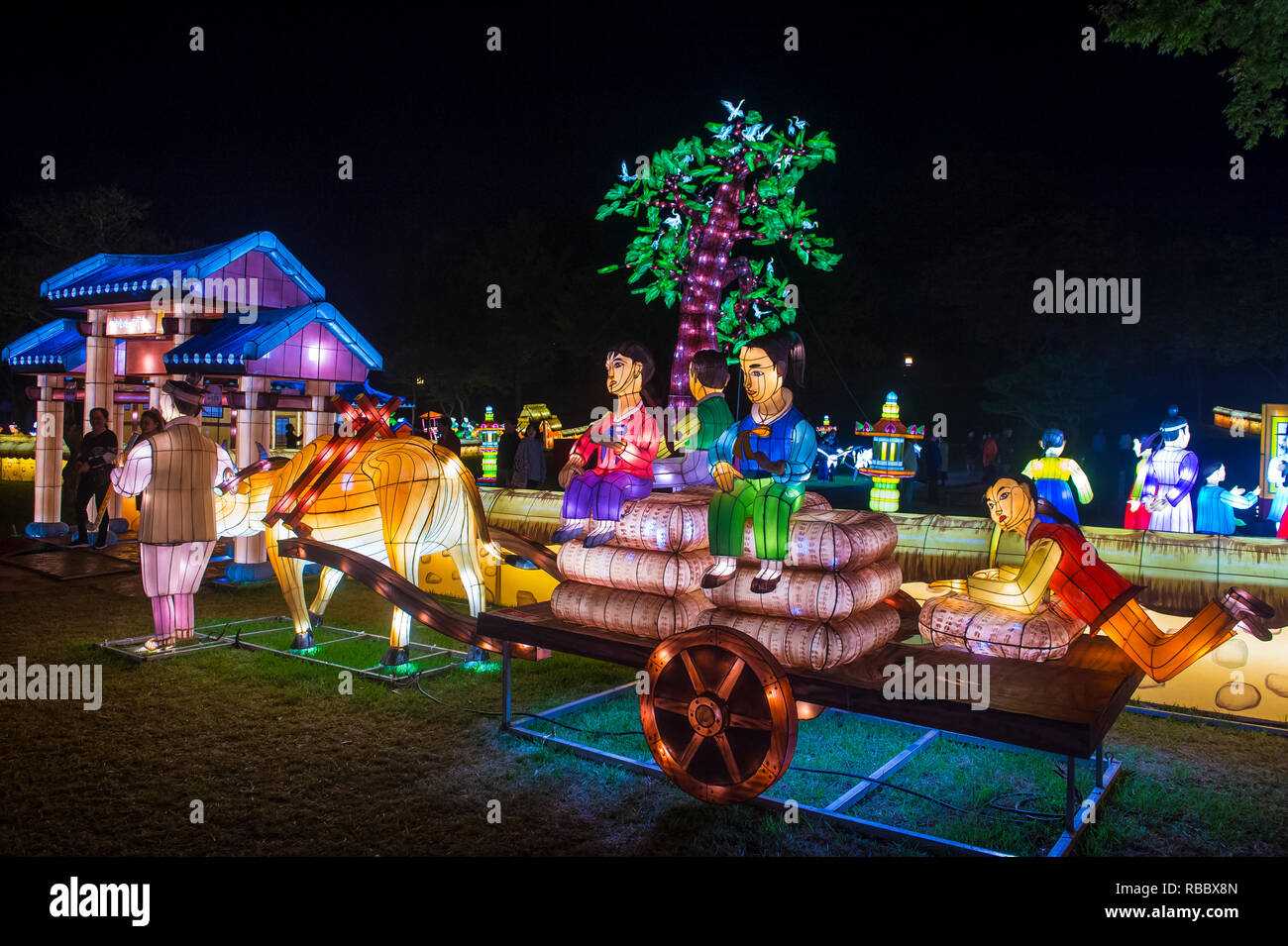 Colorful lantern decoration during the Jinju Lantern Festival in Jinju ...