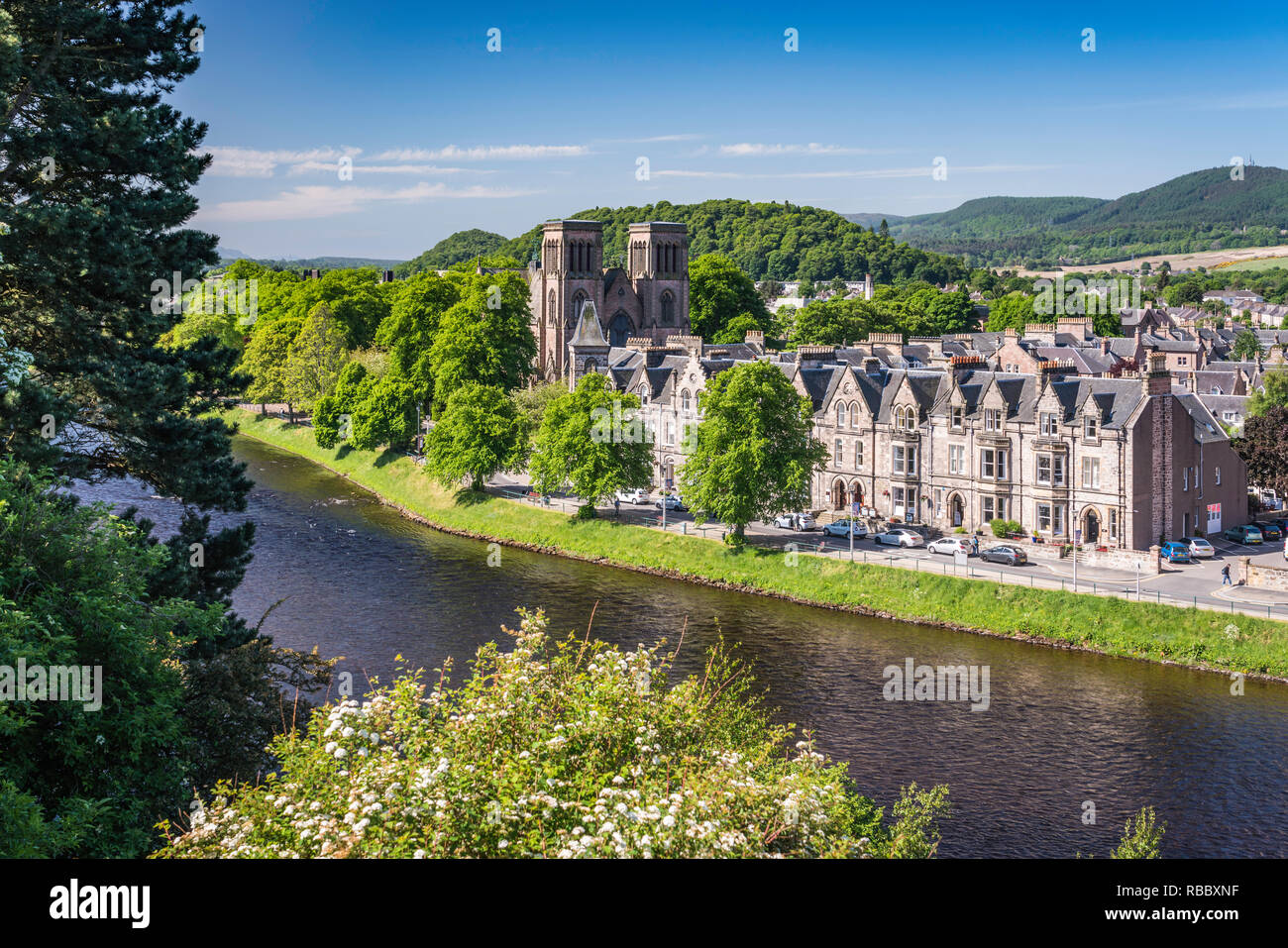 The River Ness and the city of Inverness, Scotland, United Kingdom ...