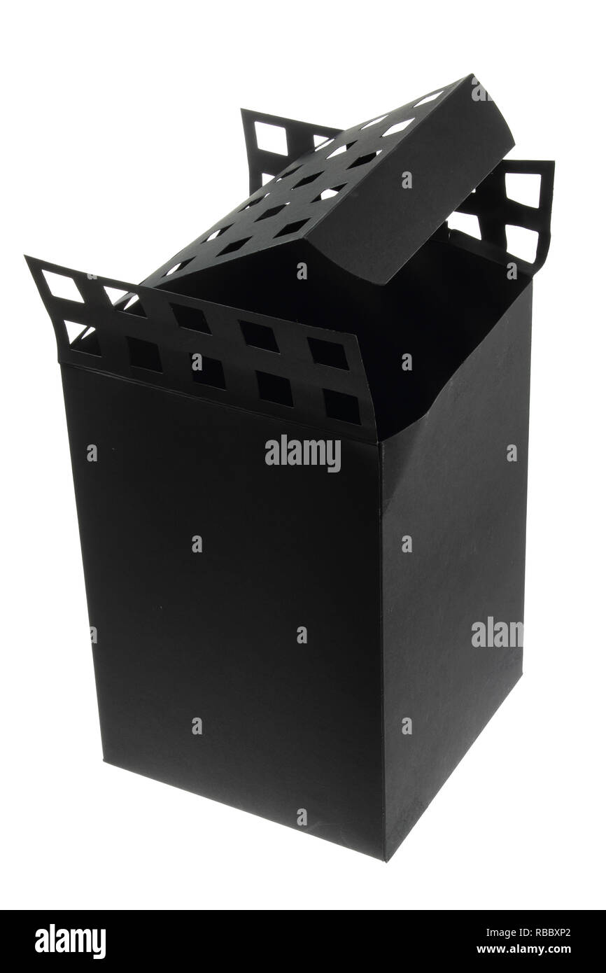 Black Paper Box on White Background Stock Photo - Alamy
