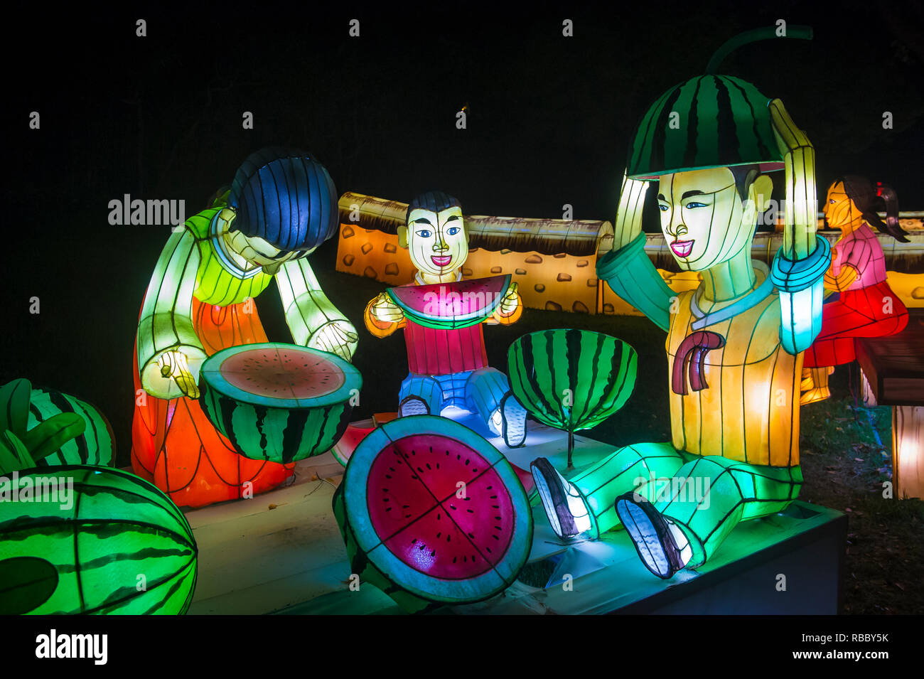 Colorful lantern decoration during the Jinju Lantern Festival in Jinju ...