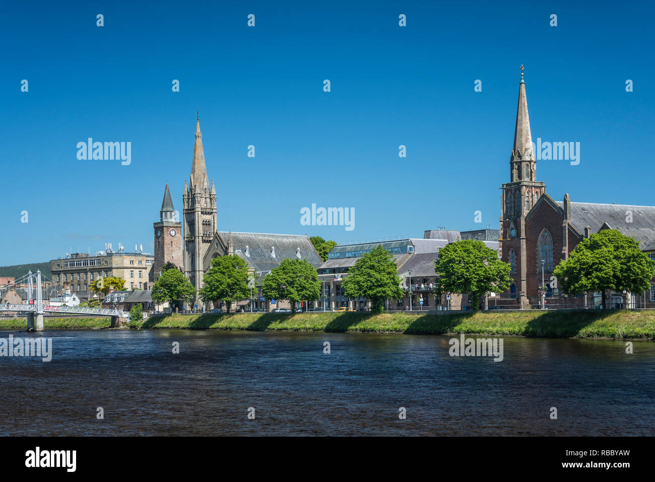 The River Ness and the Free Church of Scotland and the Old High Church ...