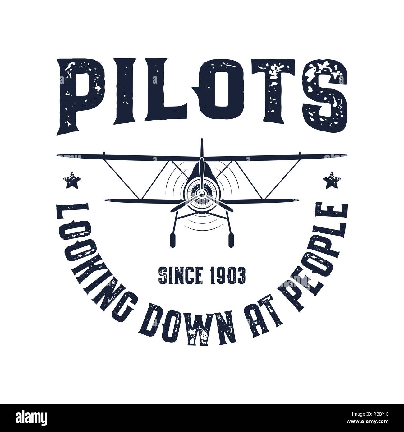 Vintage airplane emblem pilots hi-res stock photography and images - Alamy