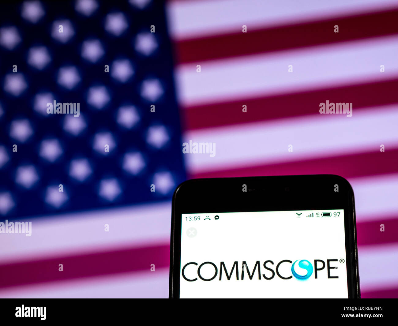 CommScope Company logo seen displayed on smart phone Stock Photo - Alamy