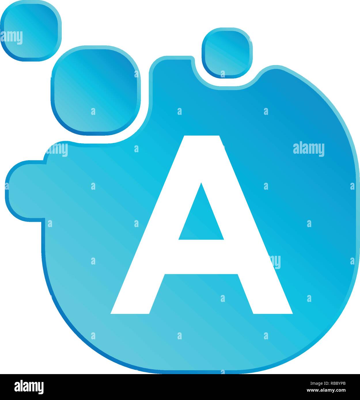 Letter A Bubble logo template or icon vector illustration, isolated ...