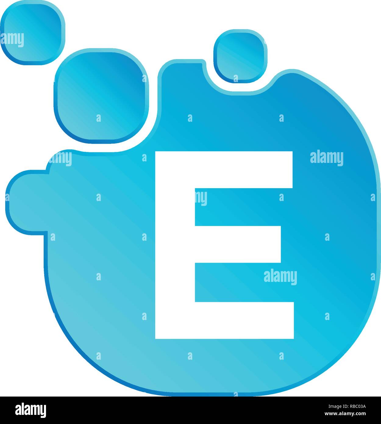 Letter E Bubble logo template or icon vector illustration, isolated ...