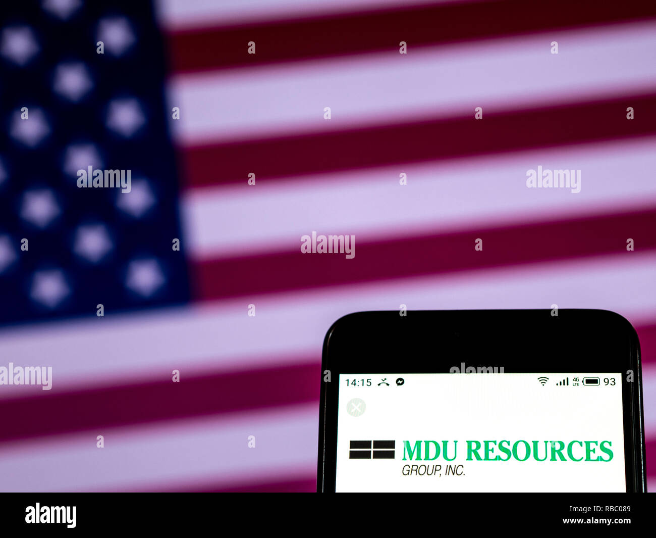 MDU Resources Construction company logo seen displayed on smart phone ...