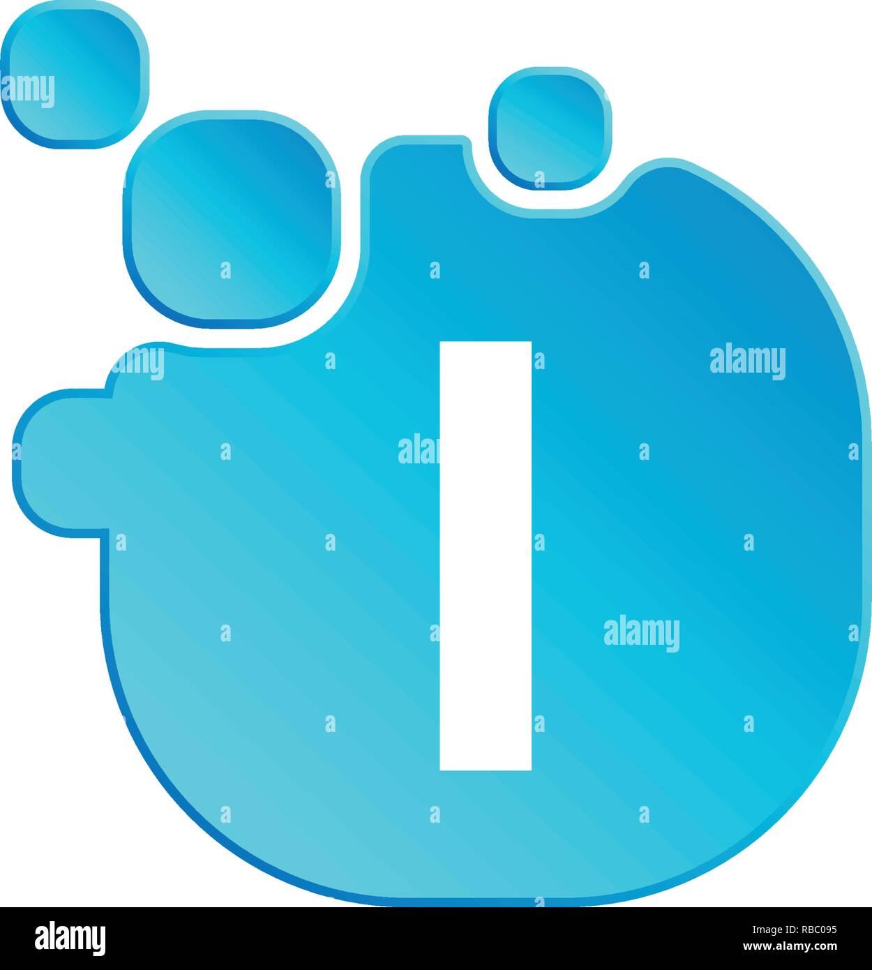Letter i Bubble logo template or icon vector illustration, isolated ...