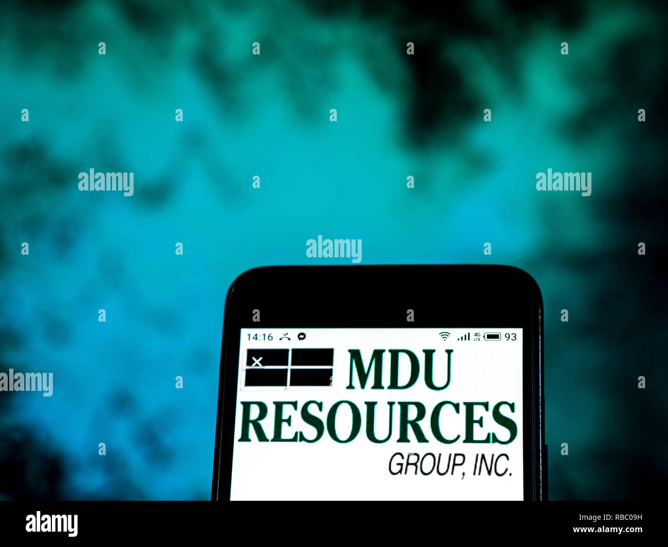 MDU Resources Construction company logo seen displayed on smart phone ...