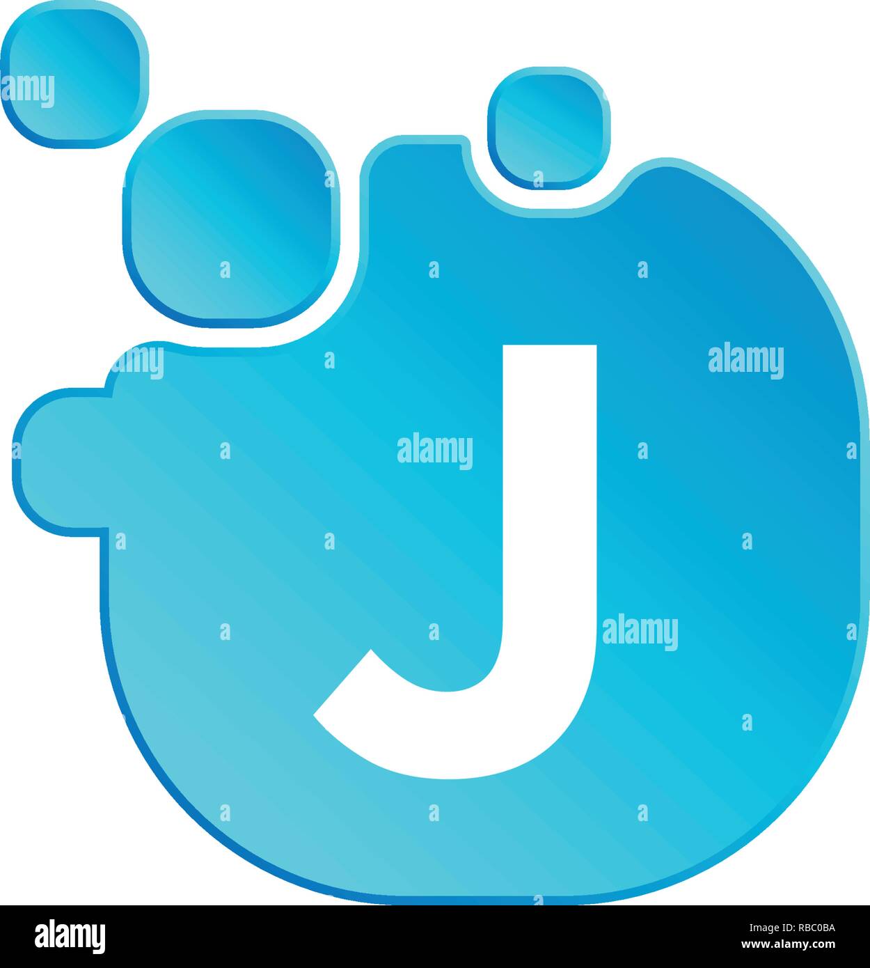 Letter j Bubble logo template or icon vector illustration, isolated ...